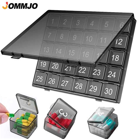 월별 알약 정리함 30 일 알약 상자 4 주 1 개월 알약 케이스 큰 구획 비타민 약 정리함 1 개