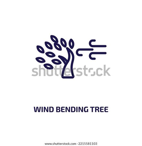 Wind Bending Tree Icon Ecology Collection Stock Vector Royalty Free Shutterstock