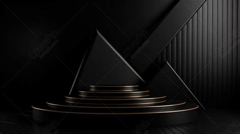 고급스러운 블랙 기하학적 배경을 활용한 고급스러운 3d 제품 프레젠테이션 제품 디스플레이 배경 바 배경 지휘대 배경 이미지 Hd 제품 디스플레이 바 지휘대 배경