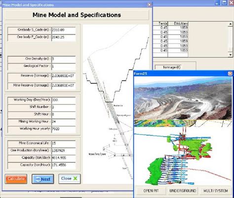 The Software Interface Of Mine Planning And Technical Parameters Taken