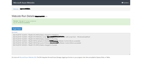 Create Run Stop Refresh Logs And Delete WebJob In Azure
