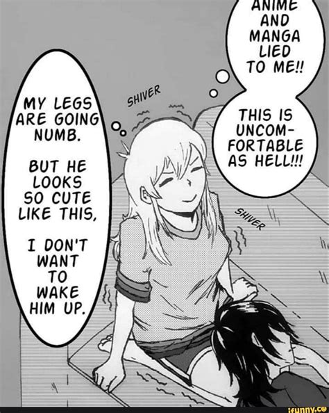 AN AND MANGA LEGS ARE GOING NUMB HE LOOKS CUTE IF LIKE THIS I THIS IS FORTABLE AS HELL