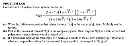 Solved Problem 135 Consider An Lti System Whose System