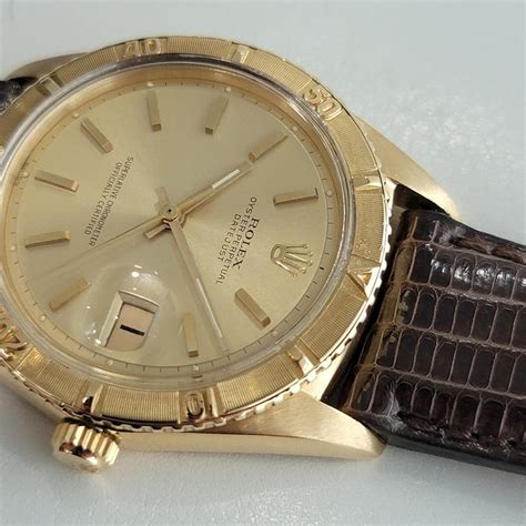Rolex Mens Datejust Thunderbird 1625 18k Solid Gold Automatic 1960s