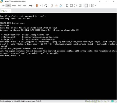 Error When Setting Up EVE Ng With VMWare Workstation Cisco Community