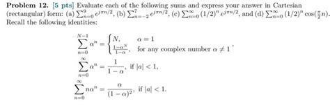 solved problem 12 [5 pts] evaluate each of the following