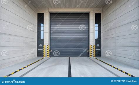 Closed Roller Shutter Door Protecting Building Inside From Burglars