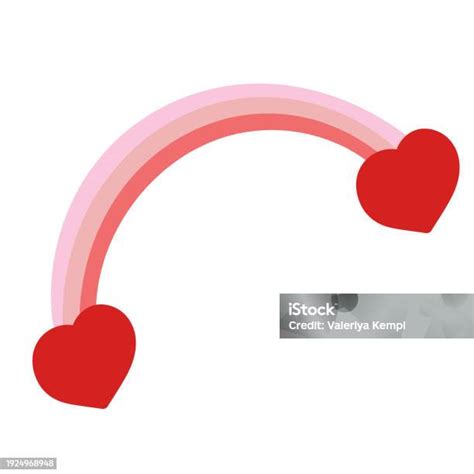 하트 모양의 붉은 구름과 핑크 무지개 발렌타인 데이의 벡터 일러스트 레이 션 흰색 배경에 아이콘 요소 손으로 그렸습니다 2월에 대한 스톡 벡터 아트 및 기타 이미지 Istock