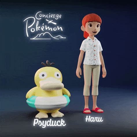 🐉 Haru And Psyduck Pokemon Concierge File With Rig・ Stl File For 3d