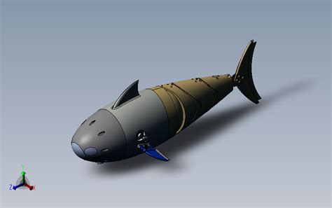 仿生机械鱼 Solidworks 2016 模型图纸下载 懒石网