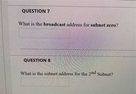 Solved On Subnetting Ons Using The Classless Ip Address