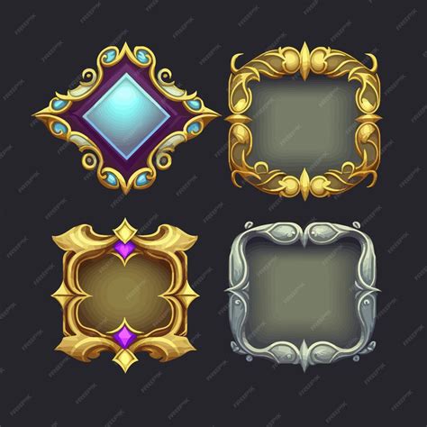 순위 프레임 Ui 게임 경계는 Rpg 게임 아바타 게임 Ui Ux 현대 요소에 대한 진화 프레임입니다 프리미엄 벡터