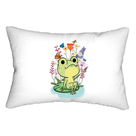 Frog Whit Flowers And Butterfly Cute Frog Wallpaper Cute Kawaii