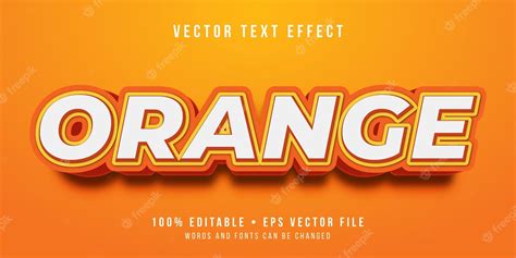 Premium Vector Modern 3d Orange Text Effect Editable Text Effect