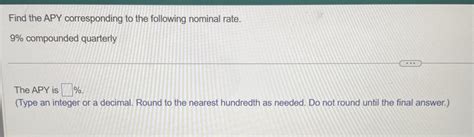 Solved Find The APY Corresponding To The Following Nominal Chegg Com