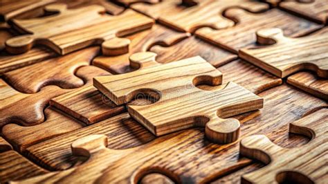 Wooden Puzzle Pieces Interlocking Representing Connection And Collaboration Generative Ai