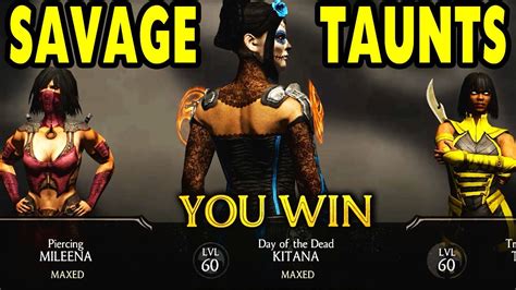 Mkx Mobile Savage Outworld Girls Team With Taunts And Victory Stances