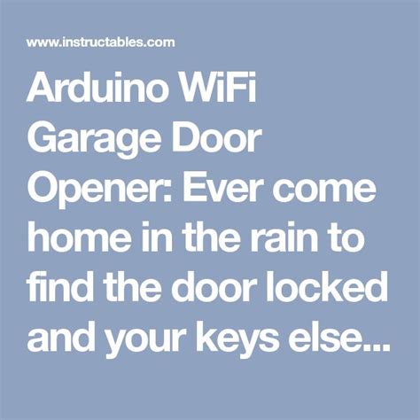 Arduino Wifi Garage Door Opener Garage Door Opener Arduino Wifi