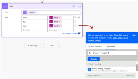Power Automate Selectアクション Genspark