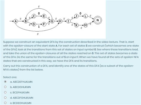 Solved Suppose We Construct An Equivalent Dfa By The