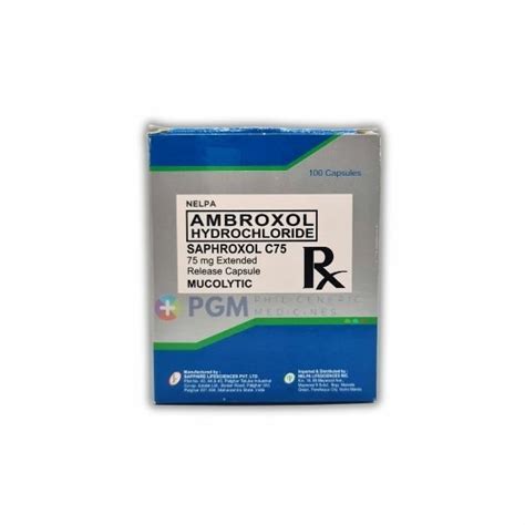 Ambroxol Hydrochloride 75mg Saphroxol C75 Philippine Generic Medicine