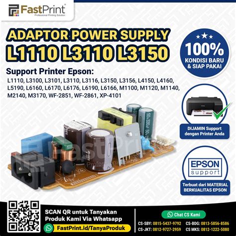 Adaptor Power Supply L1110 L3110 L3150 Fast Print Indonesia