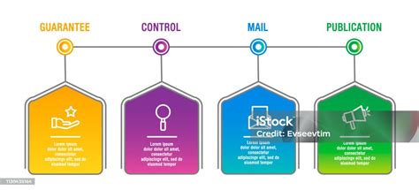 현대 3d 벡터 일러스트입니다 4 개의 요소와 아이콘이 있는 오각형 라벨 인포 그래픽 템플릿입니다 비즈니스 프리젠테이션 차트