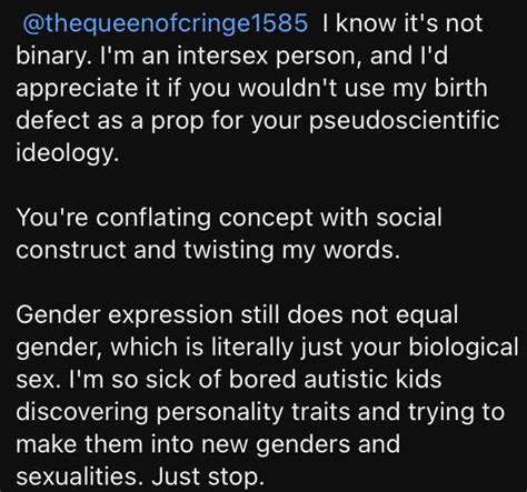 Says That Your Biological Sex Determines Your Gender And That Gender Is Binary R AsABlackMan