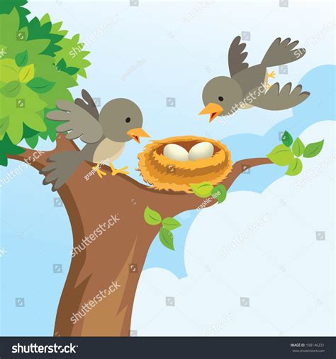 8 006 Nest On Tree Cartoon Images Stock Photos Vectors Shutterstock
