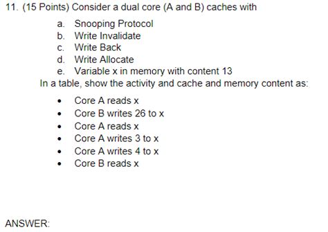 Solved Points Consider A Dual Core A And B Chegg