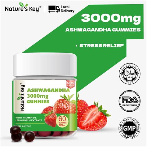 Natures Key Halal Ashwagandha Gummies Promotes Sleep Stress Relief