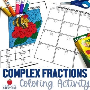 Simplifying Complex Fractions Color By Number Activity By Newton S Solutions