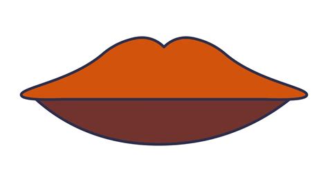 Thin Lips With Red Lipstick Makeup Sticker Vector 17523398 Vector Art