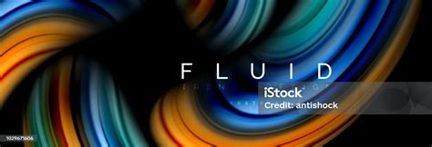 웨이브 액체 흐르는 색상 움직임 효과 홀로그램 추상적인 배경 벡터 일러스트 레이 션 0명에 대한 스톡 벡터 아트 및 기타 이미지 0명 디자인 모션 Istock