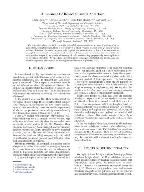 A Hierarchy For Replica Quantum Advantage Pdf Quantum Entanglement