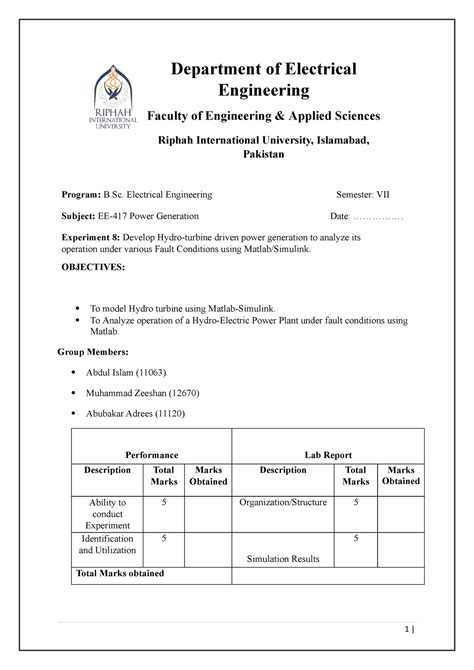 Electrical Engineering Lab Report At Jose Nicoll Blog