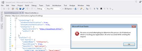 Net Vs2017 In Windows 7 An Error Occured Attempting To Determine The Process Id Of Dotnet