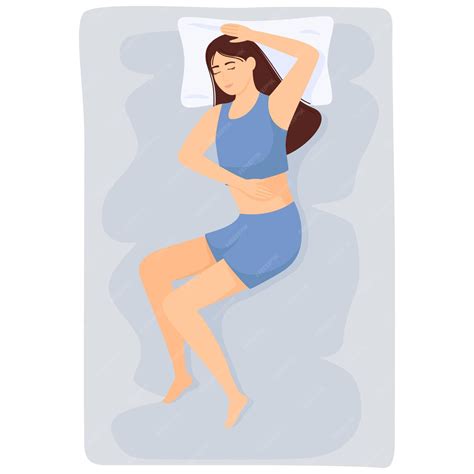 Mulher Dorme Menina De Pijama Dormindo Na Cama Ilustração Vetorial