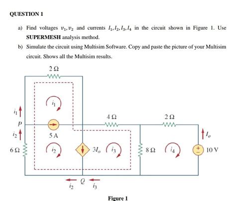 solved a find voltages v1 v2 and currents i1 i2 i3 i4 in