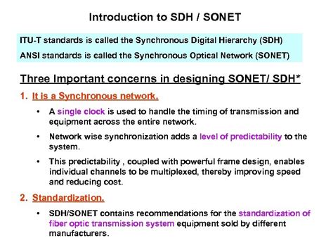 Sdh Sdh Sonet 1 Introduction To