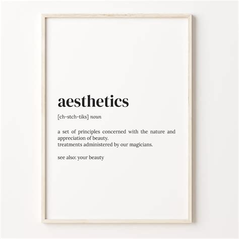 Aesthetics Definition Print Dictionary Poster Quote Wall Art