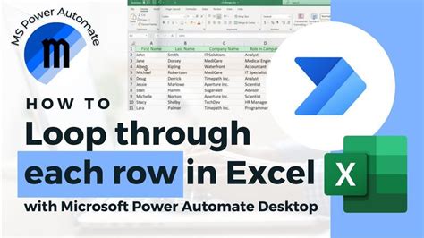 how to loop through each row in excel power automate desktop tutorial