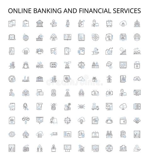 Financial Analytics Line Icons Collection Statistics Forecasting Ratios Budgeting Analysis