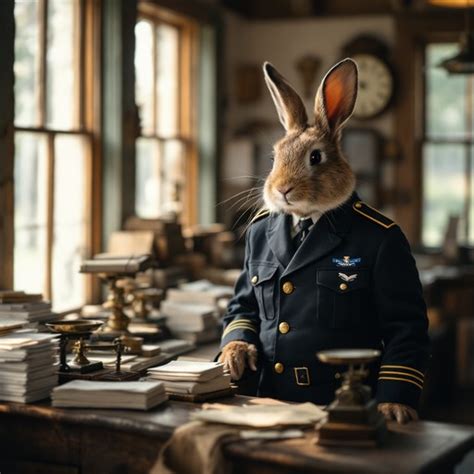 Free Postmaster Rabbit Duty Image Rabbit Uniform Vintage Download
