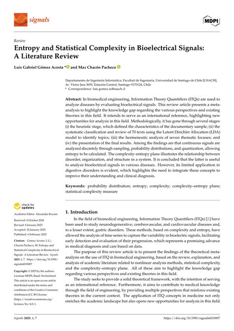 Pdf Entropy And Statistical Complexity In Bioelectrical Signals A