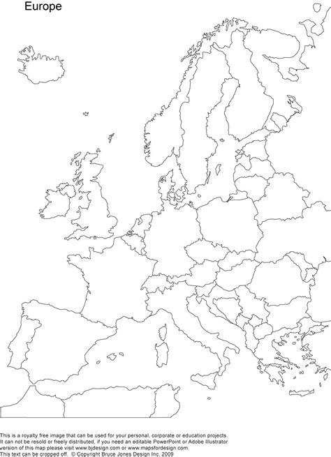 Printable Map Of Europe Without Country Names Templates Printable