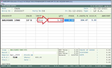 How To Enable Decimal In First Unit In Purchase Bill In Marg Software