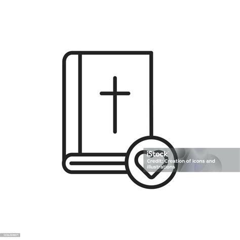 성경 라인 검은 아이콘입니다 사회적 도움 교회 자선 단체 자원 봉사 개념 웹 페이지 모바일 앱 배너 소셜 미디어 버튼 로고에 서명합니다 벡터 격리 단추입니다 편집 가능한