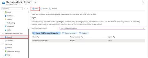 azure api for fhir에서 내보내기 설정 구성 microsoft learn