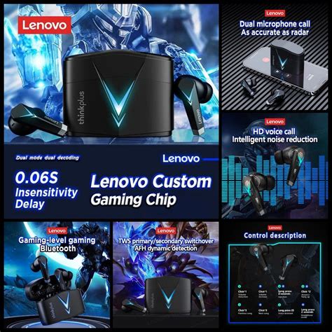 Earphone Wireless High Audio Quality Music Gaming Original Lenovo Thinkplus Livepods Lp Tws